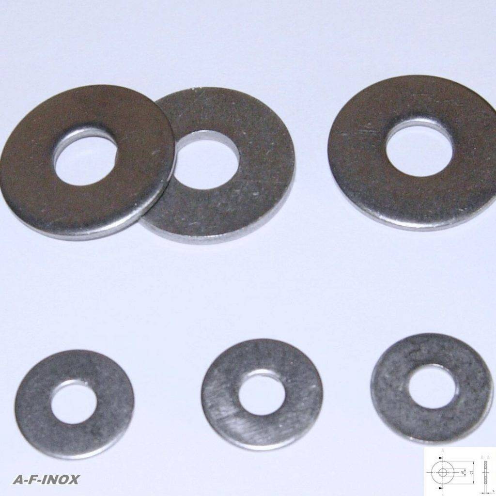 Scheiben Groß DIN 9021 Edelstahl VA M2 bis M12 M14 M16 Beilagscheibe Große Unterlegscheiben • A ...